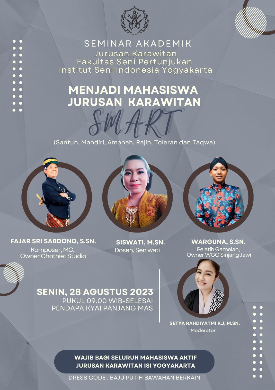 Seminar Akademik Jurusan Karawitan “Menjadi Mahasiswa Jurusan Karawitan ...