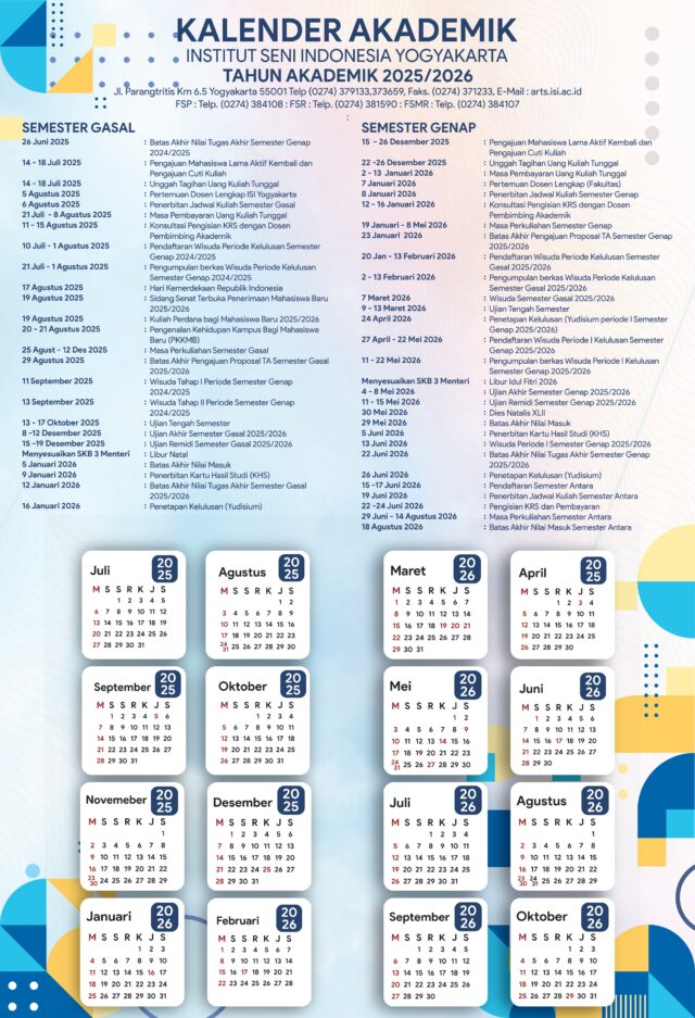 Kalender Akademik – Fakultas Seni Pertunjukan ISI Yogyakarta